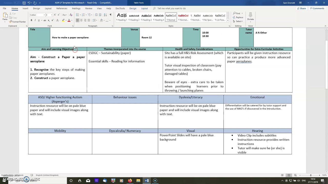 AET - Intro to lesson planning (microteach) - YouTube