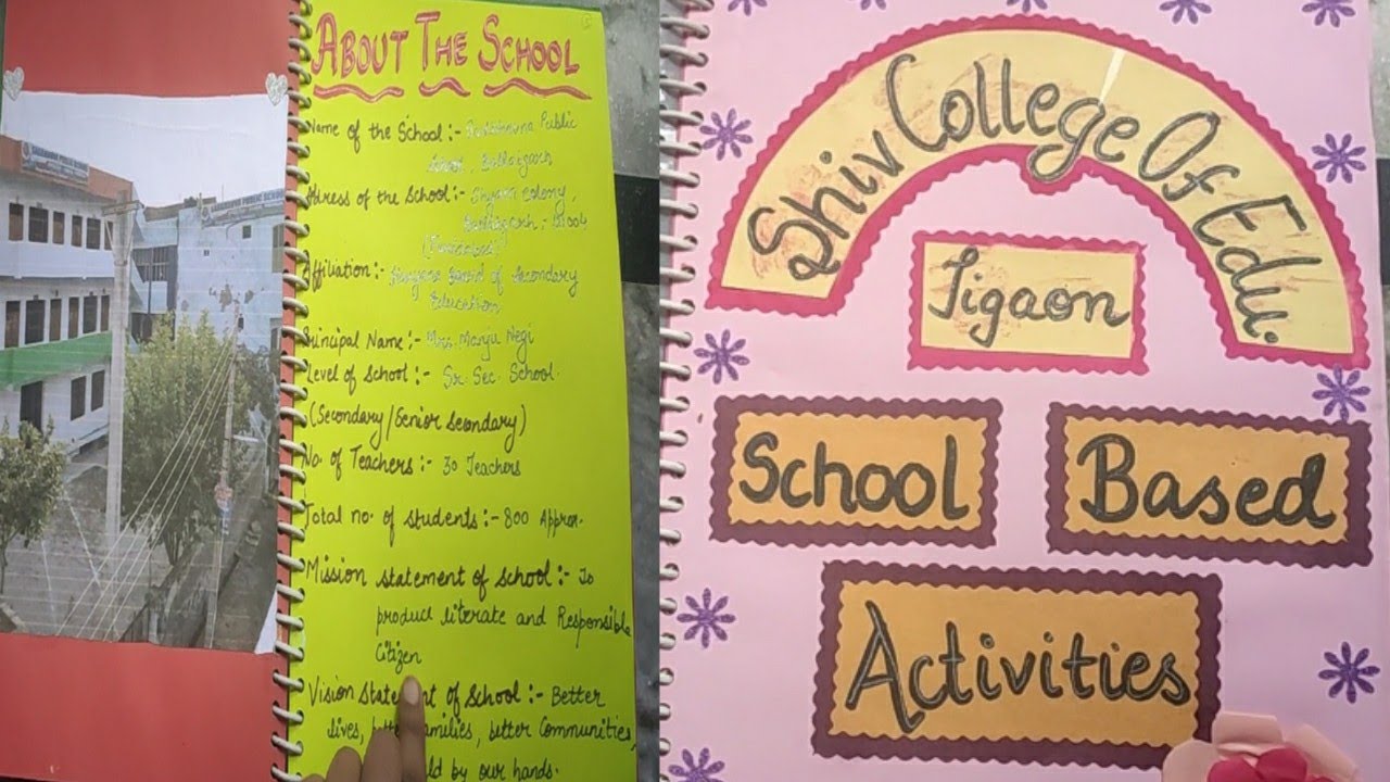 B ed Practical Files B Ed Second Year School Based Activity File