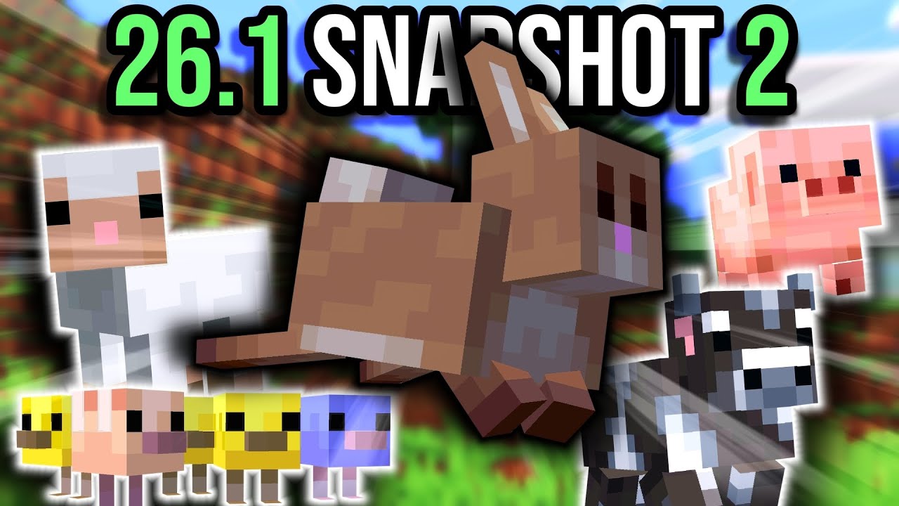 NEW BUNNIES AND BABY ANIMALS! - Minecraft 26.1 Snapshot 2 - YouTube