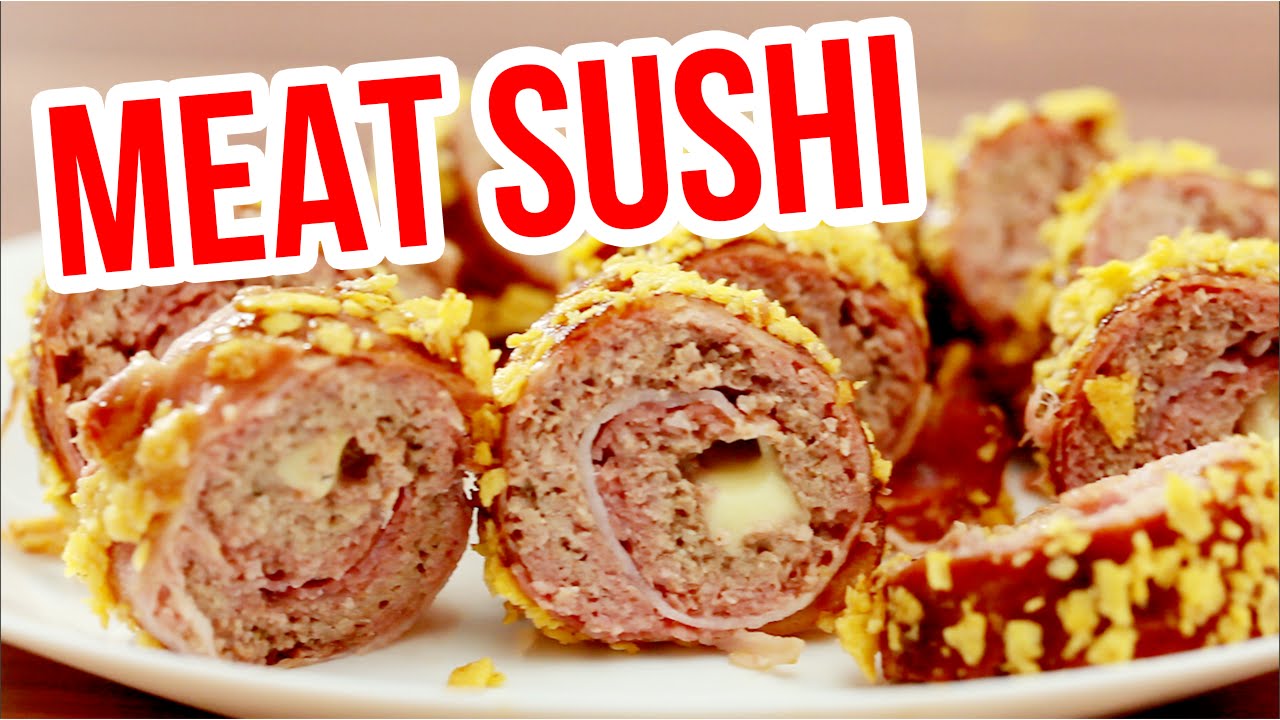 MEAT SUSHI! BBQ Bacon - YouTube