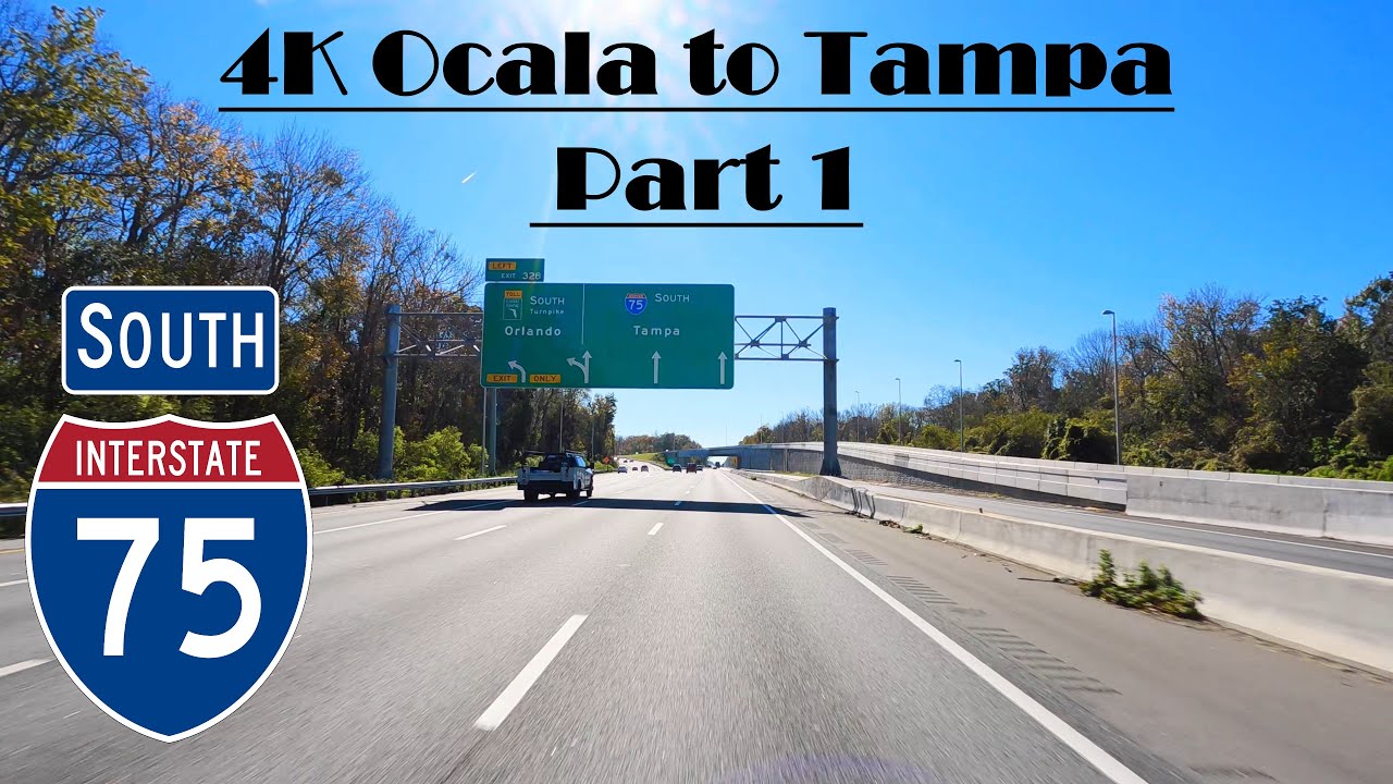4K I-75 South. Interstate 75 South. Ocala to Tampa. Part 1 - YouTube