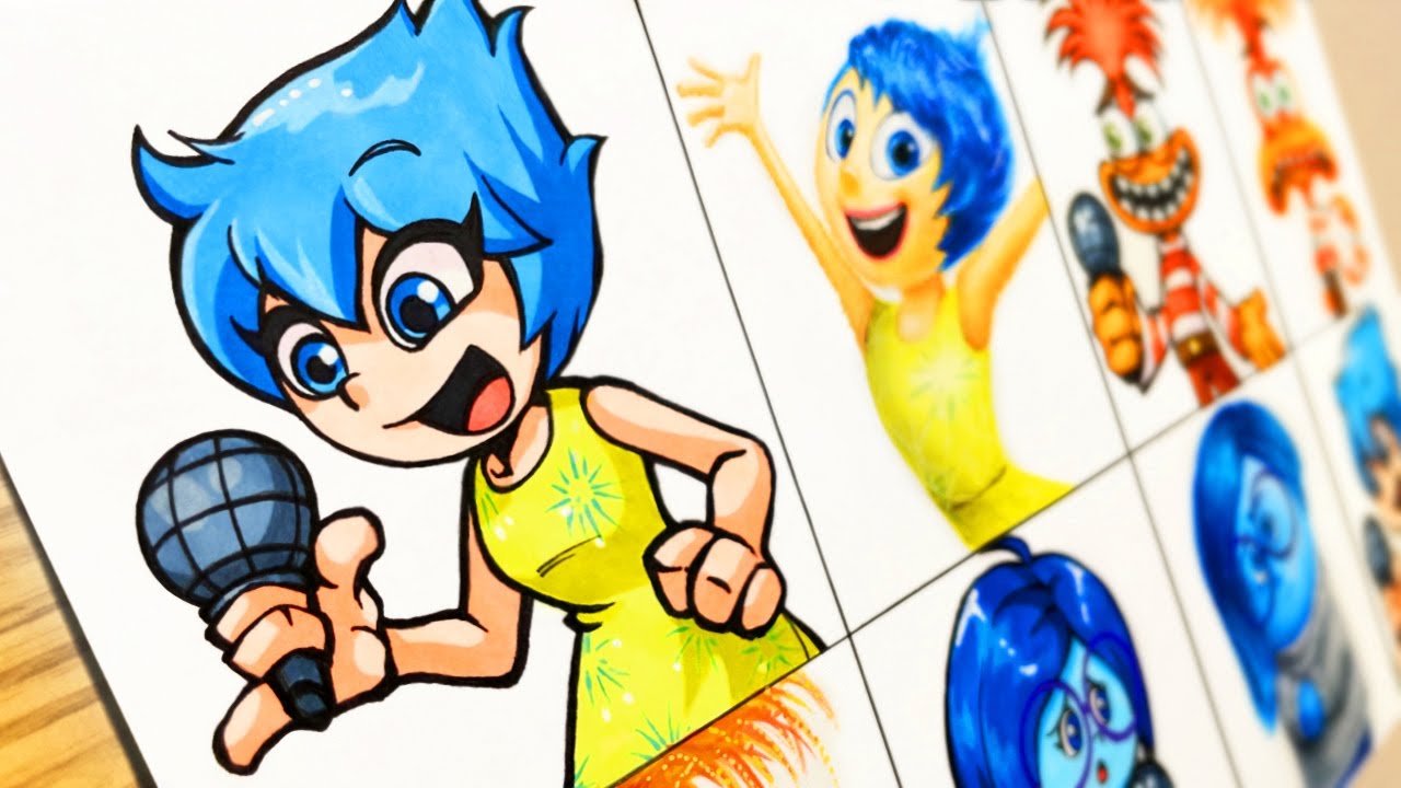 Drawing Inside Out 2 : FNF VS Original [Emotion : JOY, Anxiety, Sadness ...