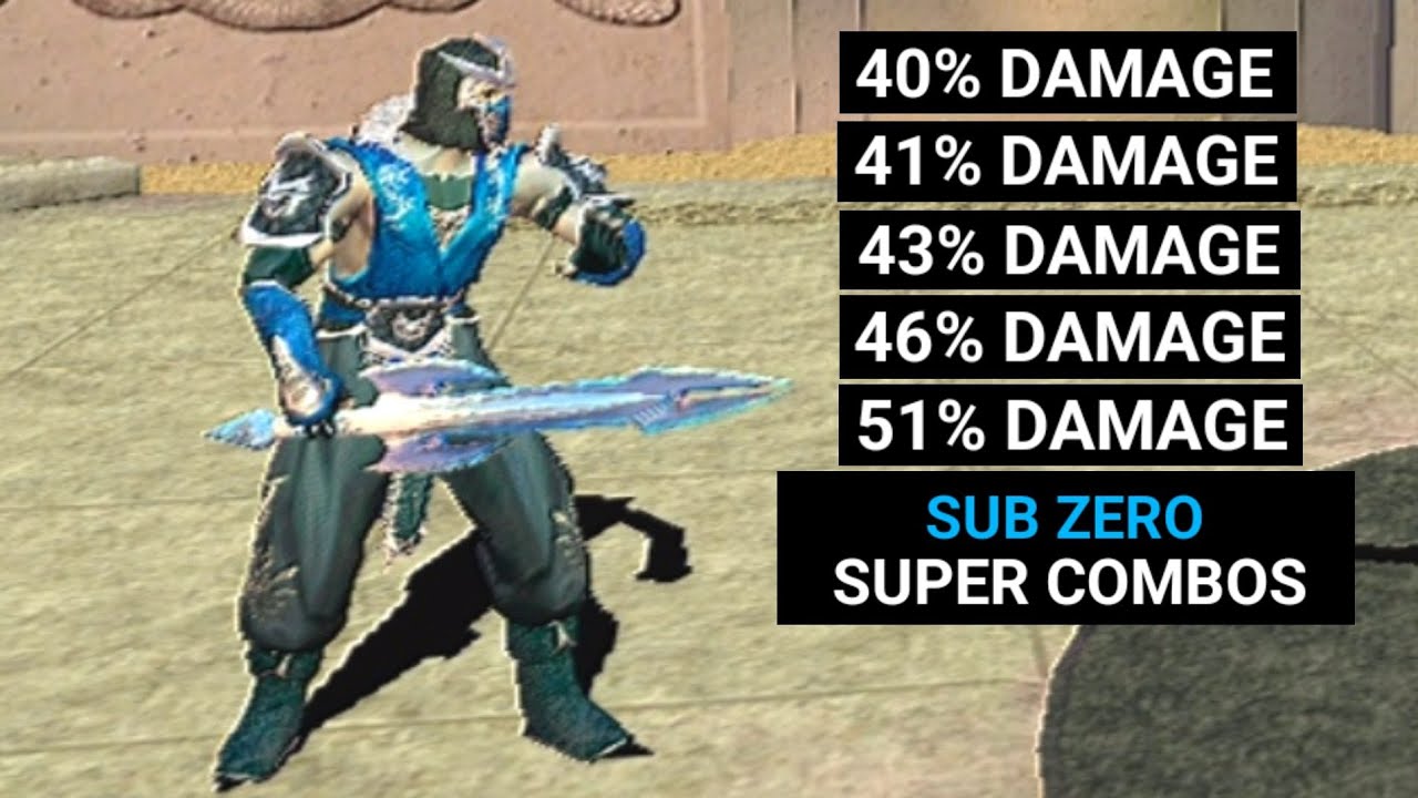 Sub Zero SUPER COMBOS MORTAL KOMBAT (deçeption) / unchained - YouTube