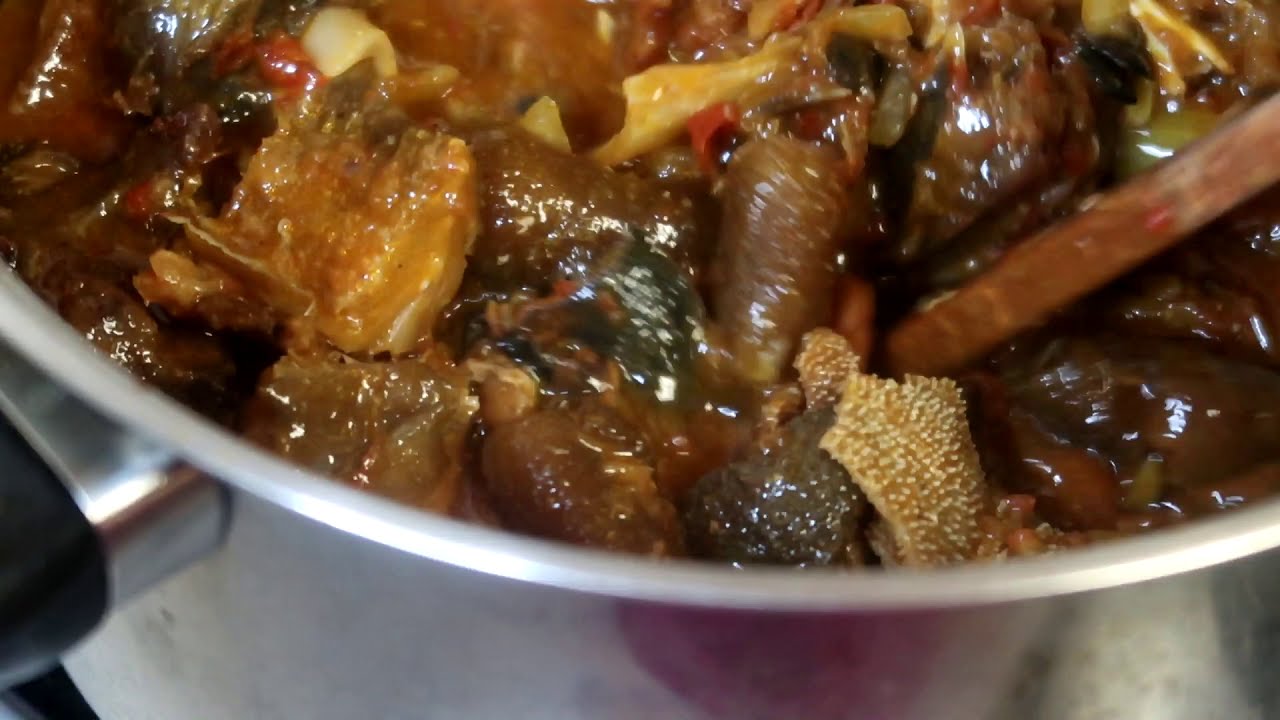 How to Make Stir Vegetable (Efo Riro) With Pounded Yam - YouTube
