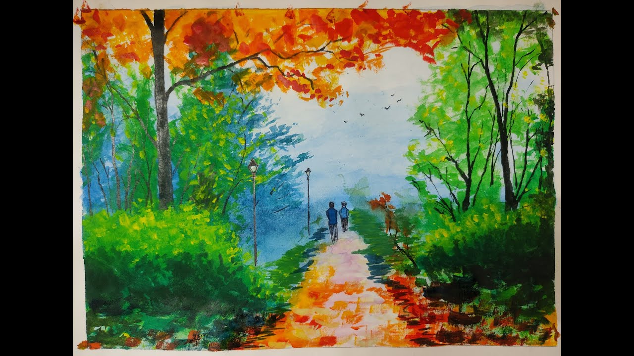 Easy Watercolor Painting Of Spring Season - YouTube