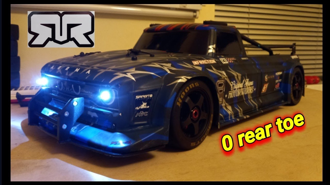 Arrma Infraction V2, Setting Rear toe,..how to..Setting up for drifting ...