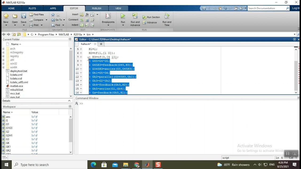 hướng dẫn tạo m-file trong Matlab - YouTube