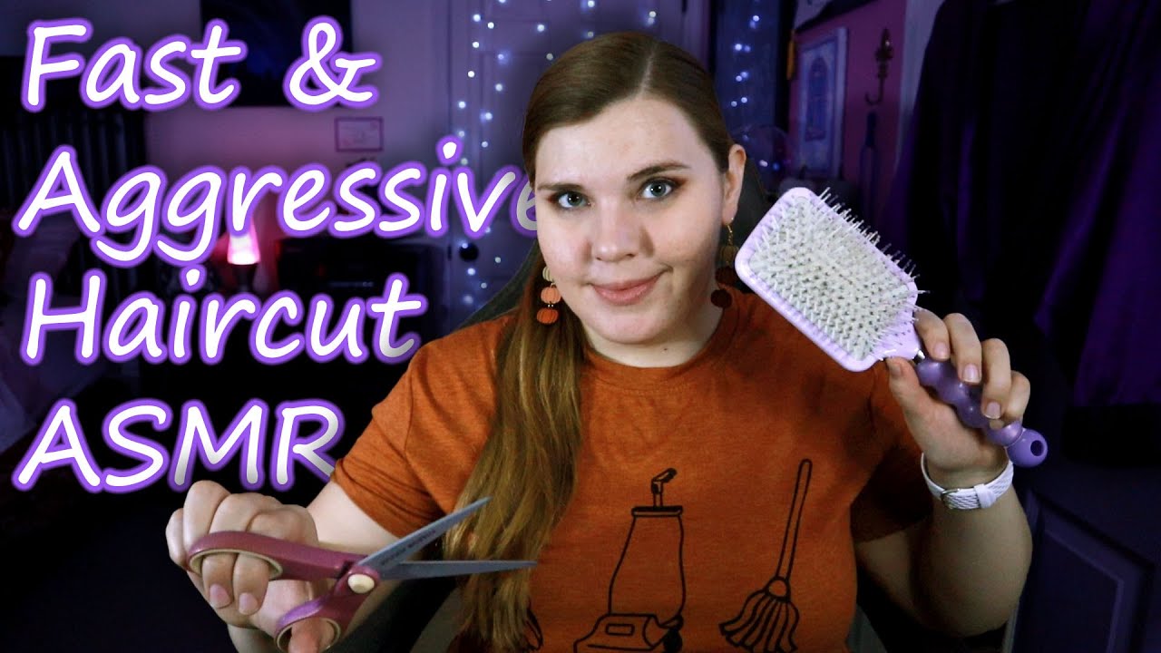 ASMR | Fast and Aggressive Haircut - YouTube