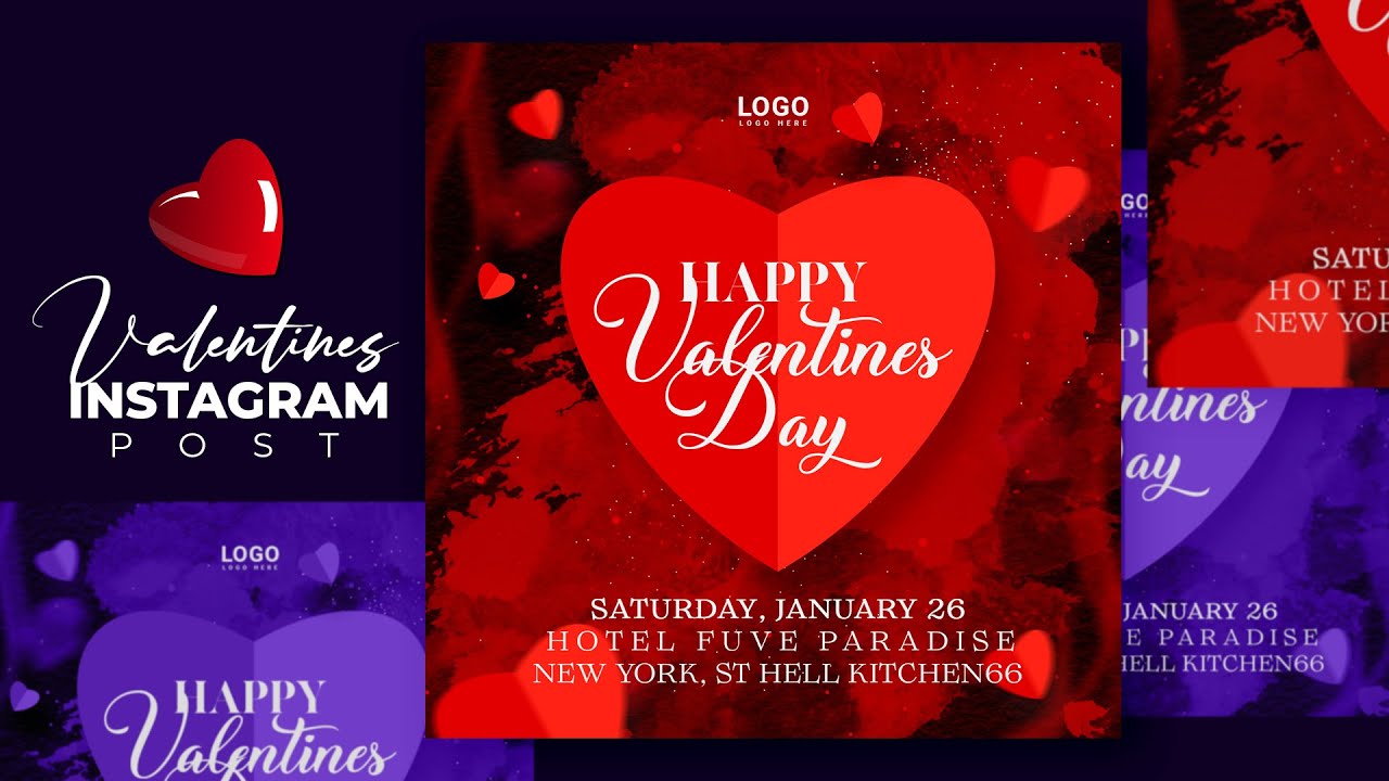 Valentine's day | Social media post design in photoshop | Photoshop ...