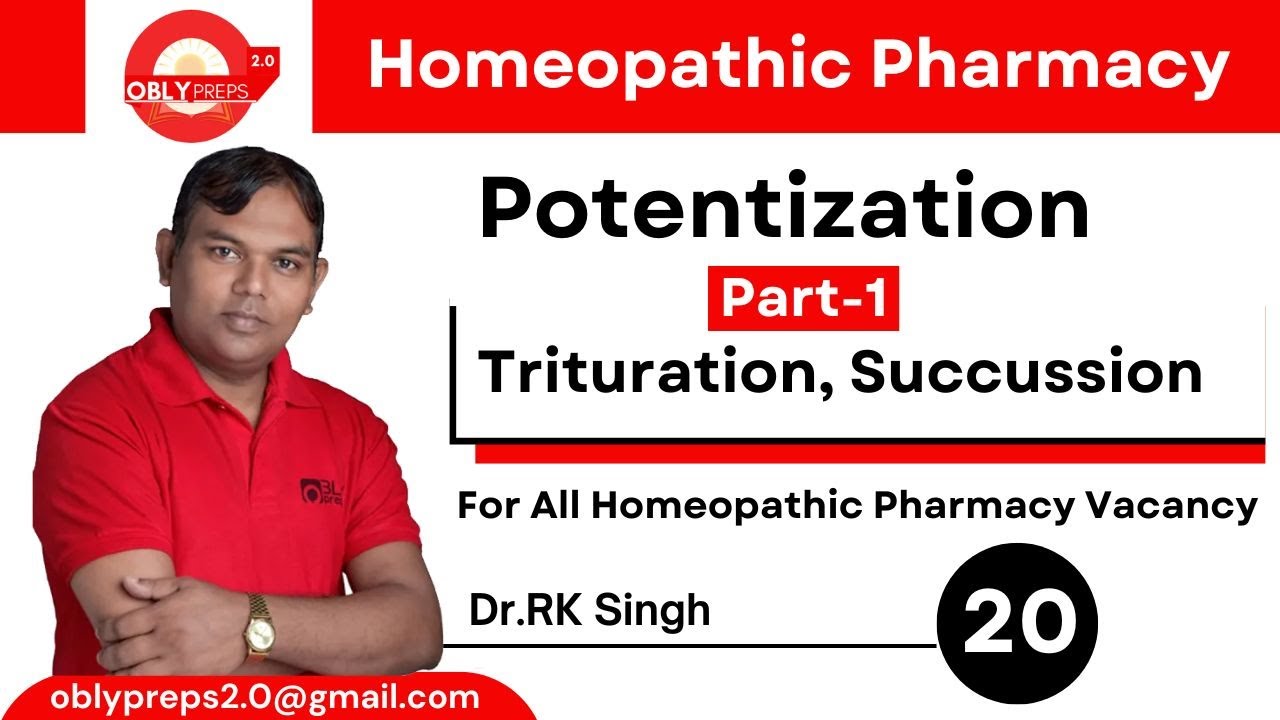 Potentization - Part: 1 Homeopathy pharmacist vacancy Lectures 20 | # ...