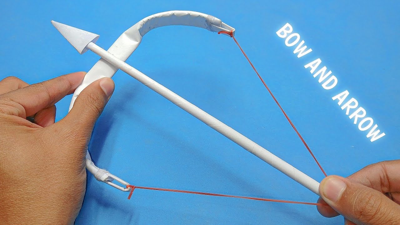 Paper Bow and Arrow making | Paper craft | Paper weapons - YouTube