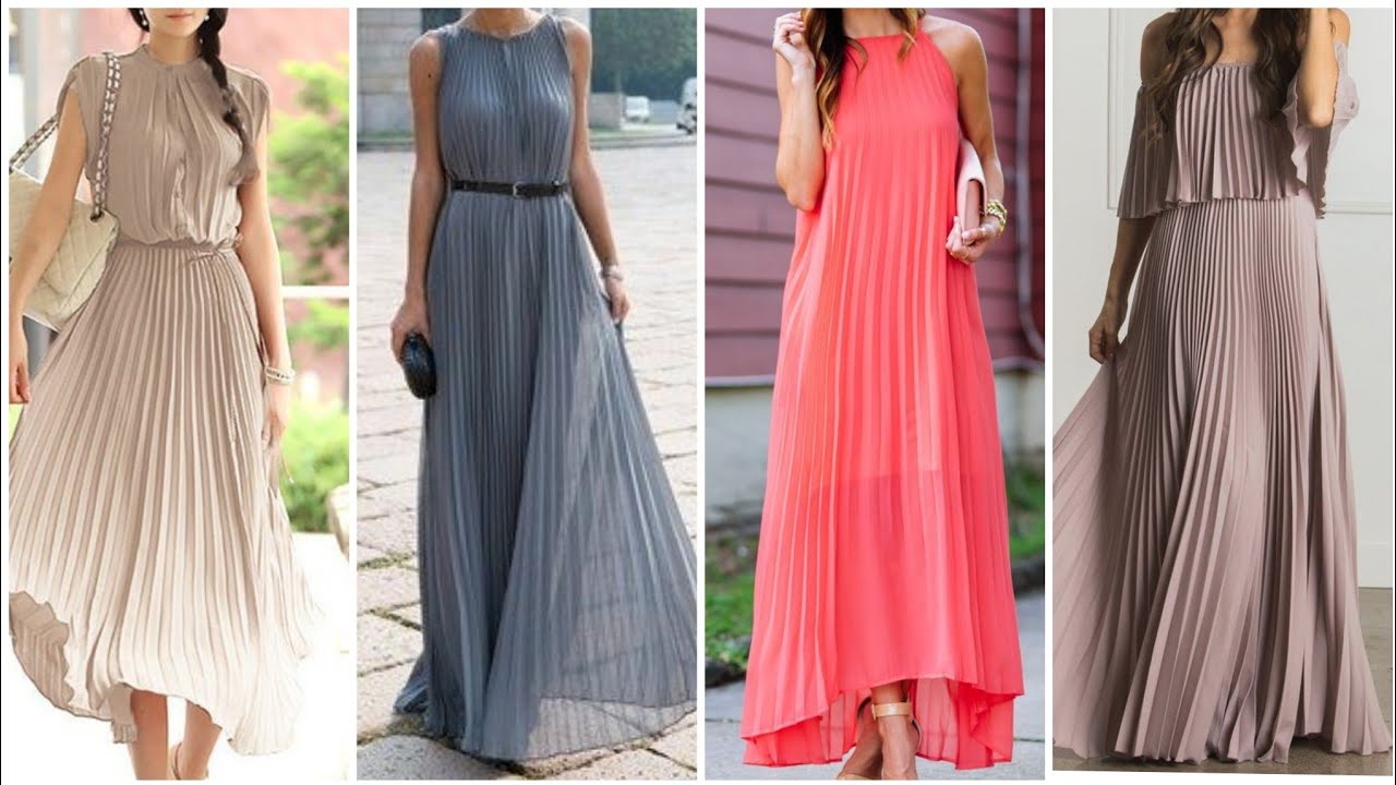 Super Stylish Stunning And Elegant Unique Style Pleated Dresses Design ...