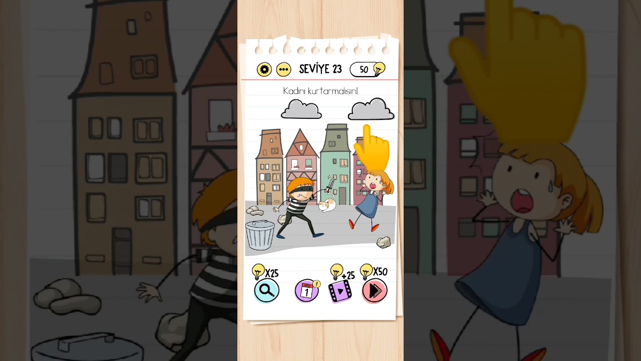 Brain test level 23 answer-seviye 23 cevabı-save her! Kadını ...