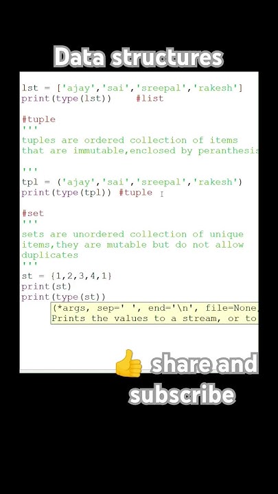Python Tutorials Data Strutures Short 23 Python Shorts Ytshorts Datastructures