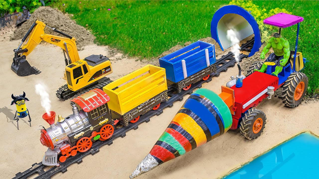 Top diy tractor making mini Train Transporting Fruit | diy Excavator ...