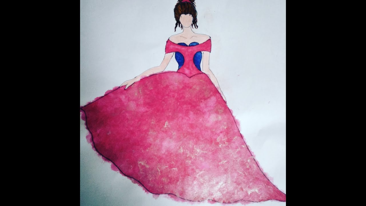 How to draw ballroom gown - YouTube