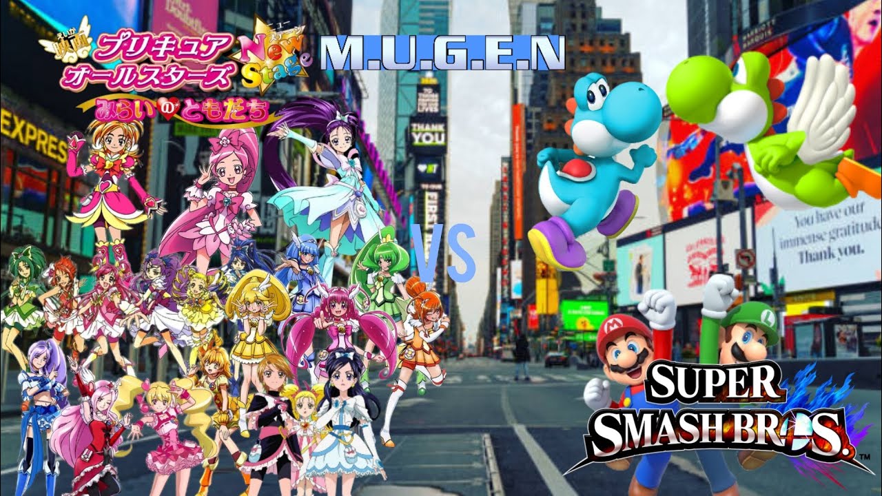 MUGEN Team Precure All-Stars VS Team Super Smash Bros - YouTube