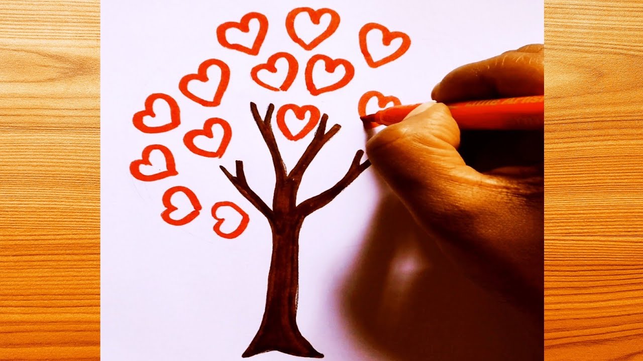 How to draw a tree with love | Art of Kala - YouTube