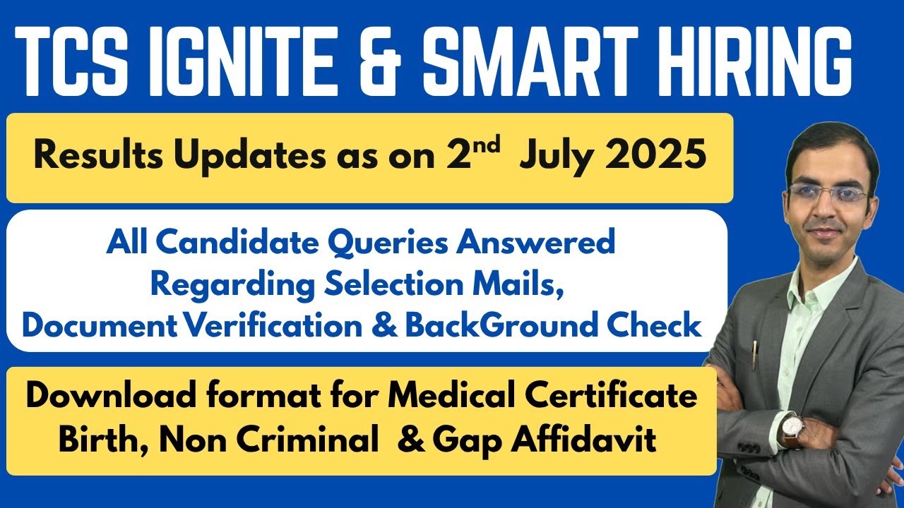 TCS Ignite & Smart Hiring Latest Results Update on 2nd July | Selection ...