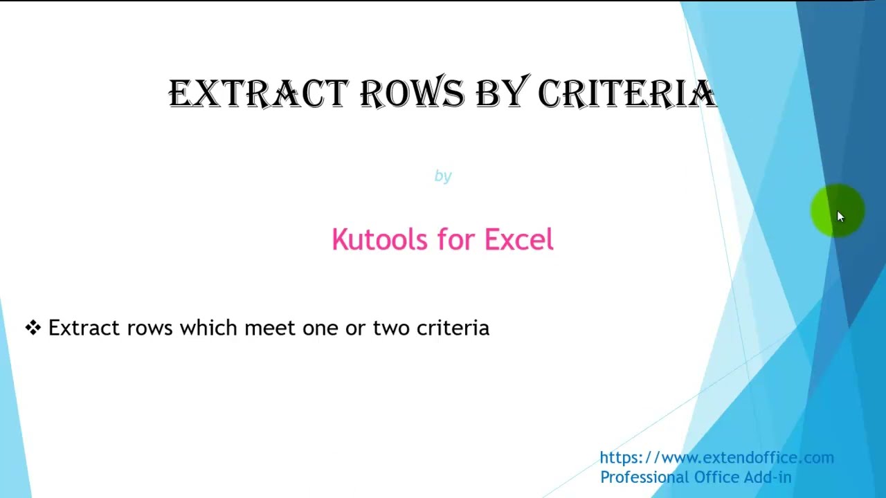 How To Quickly Extract Rows That Meet Criteria In Excel YouTube How To Quickly Extract Rows That Meet Criteria In Excel YouTube