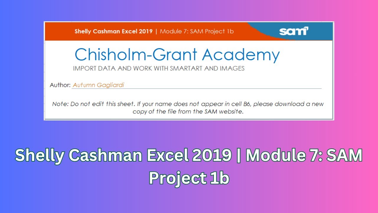 Module 7: SAM Project 1b | Shelly Cashman Excel 2019 #module7 # ...