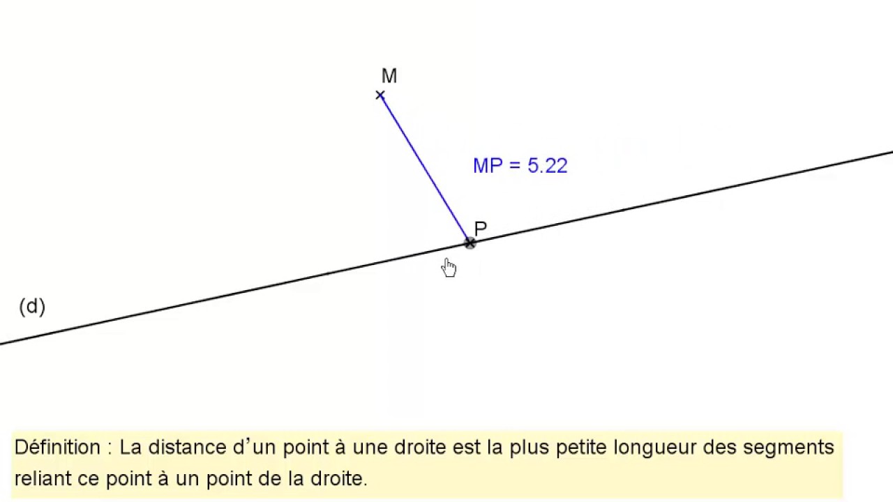 Distance d'un point à une droite - YouTube