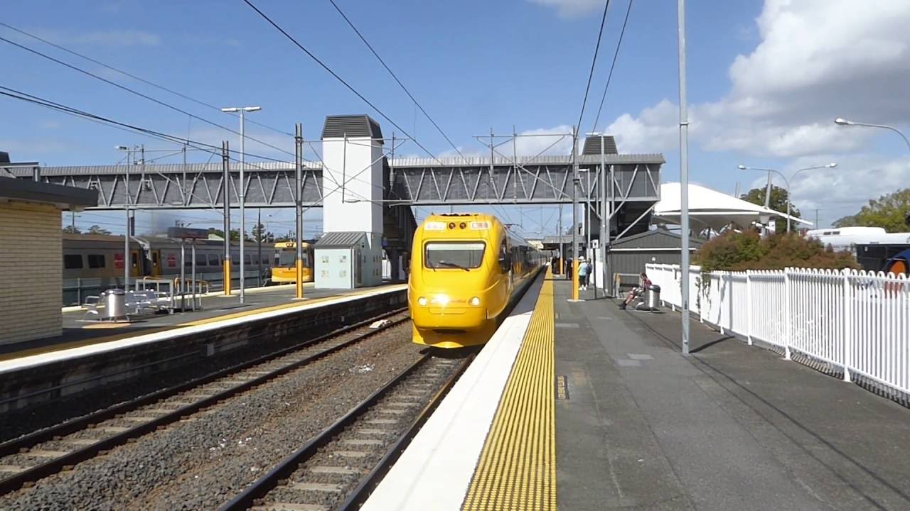 The Rockhampton Electric Tilt Train approaching Caboolture Station ...