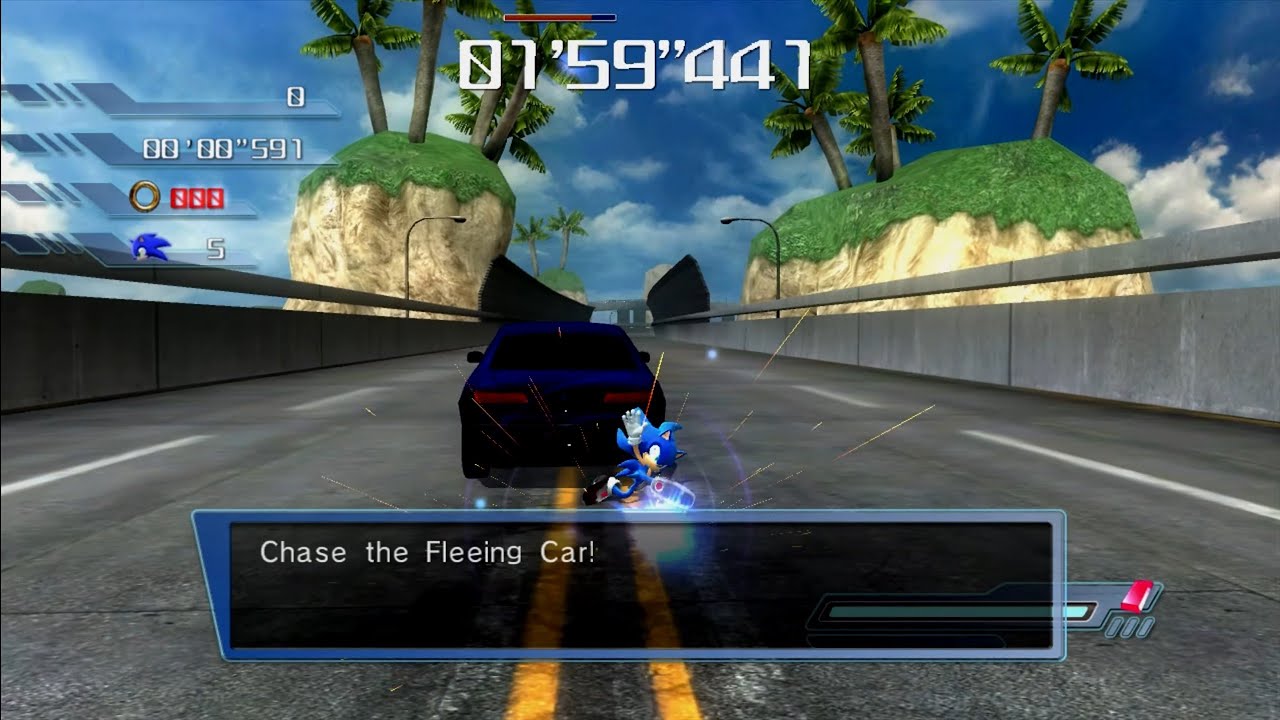 Chase the Fleeing Car 39,700 Points - Sonic 06 (360) - YouTube