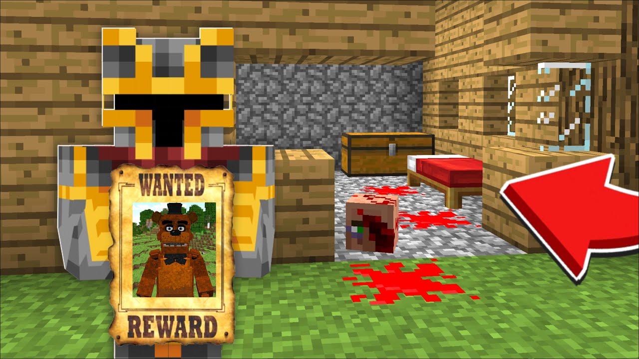 Minecraft SCARY FIVE NIGHTS AT FREDDYS MOBS AMBUSH VILLAGERS HOUSE MOD ...