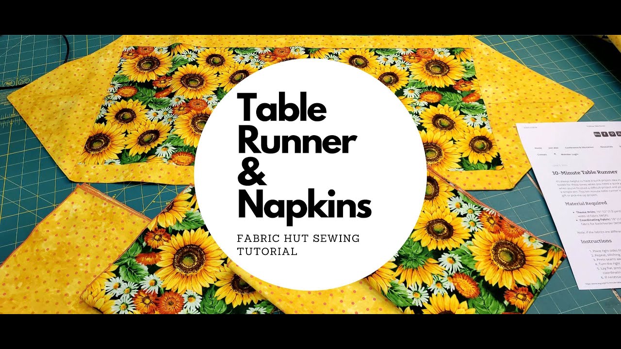 Table Runner and Napkins tutorial! - YouTube