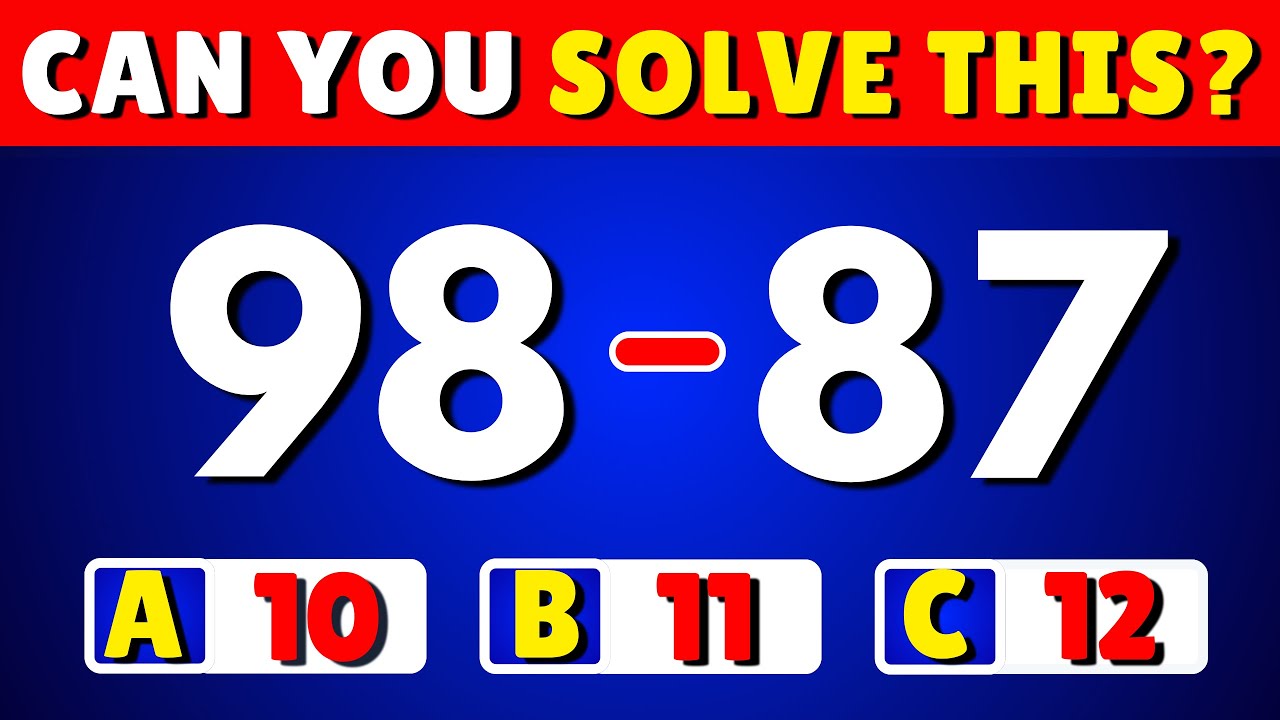 Can You Solve Every Problem? Math Genius Quiz Challenge 🏆 - YouTube