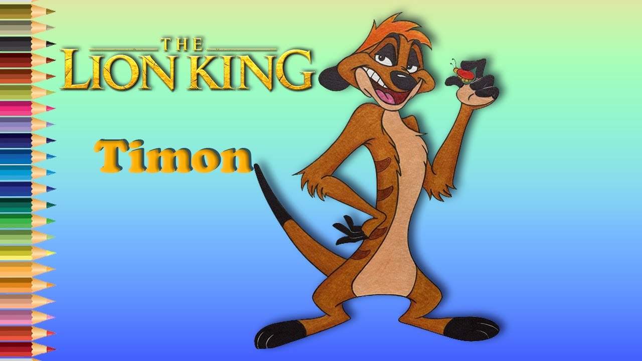 How to draw Timon | The Lion King | with pencil and colors || Cam ...