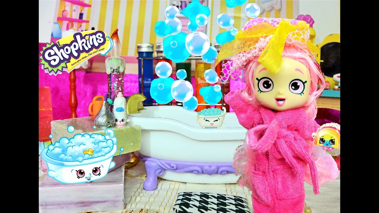 Shopkins in the Bubbles with Bubbleisha! Pool Time - Shopkins Shoppie ...