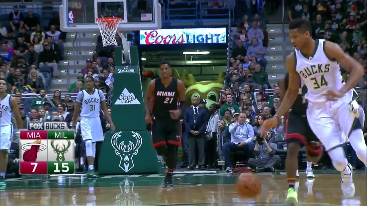 Giannis Antetokounmpo 2 Amazing Dunks! | Heat vs Bucks | January 13 ...