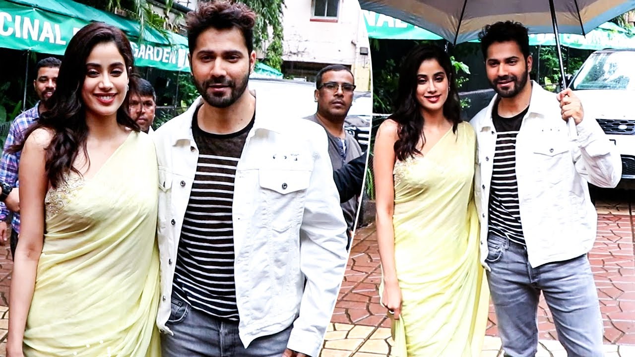 Janhvi Kapoor and Varun Dhawan promoting their film BAWAAL at National College - YouTube