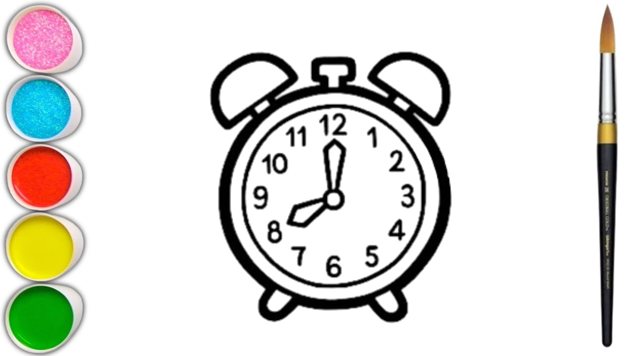 Alarm Clock Drawing || How To Draw Alarm Clock || Easy Drawing ...