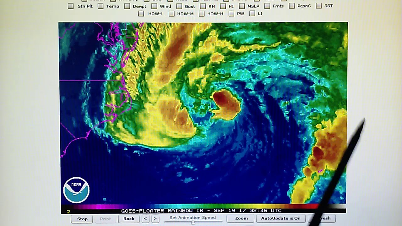 9-18-2017; CAT5 Hurricane Maria Moves Toward Puerto Rico w/160 MPH Wind ...