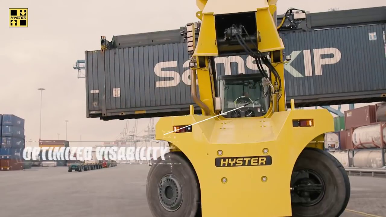 海斯特 Hyster ReachStacker 於鹿特丹港 - YouTube
