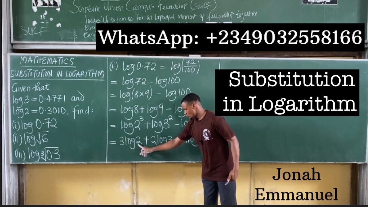 Logarithm 2 | Substitutions in Logarithm #excellenceacademy # ...