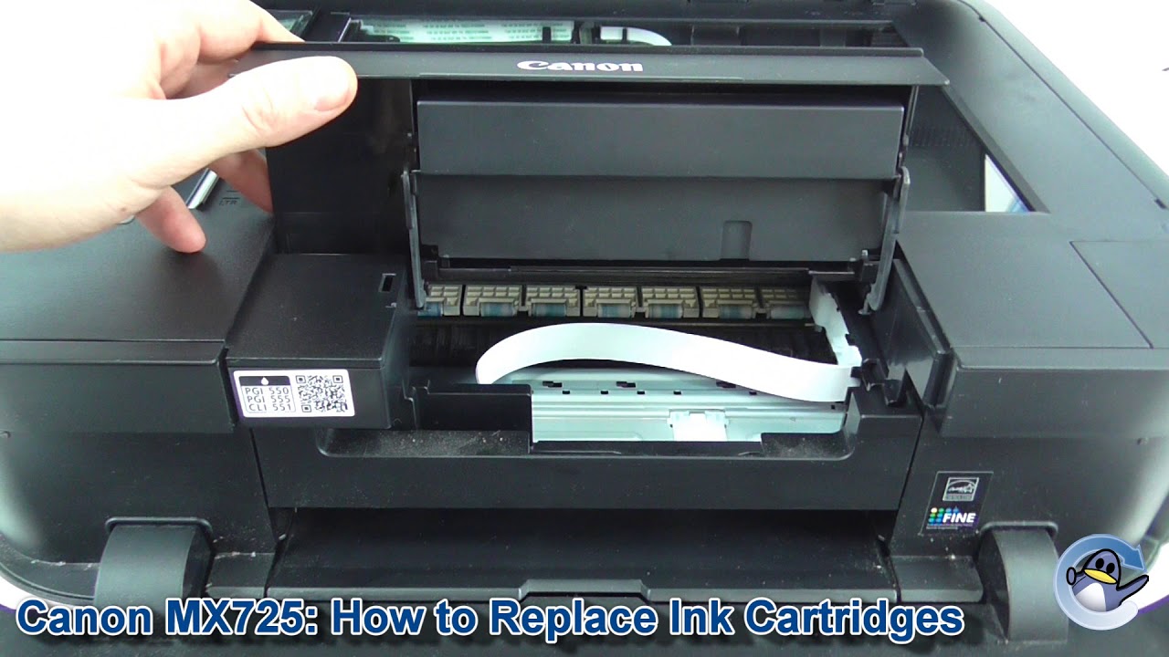 Canon Pixma MX725: How to Change/Replace Ink Cartridges - YouTube