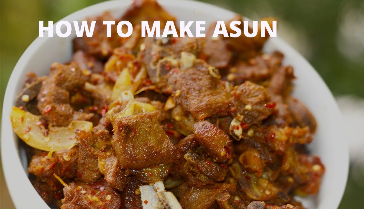 HOW TO MAKE ASUN || AKA SPICEY GOAT MEAT|| NIGERIA SPICEY MEAT - YouTube