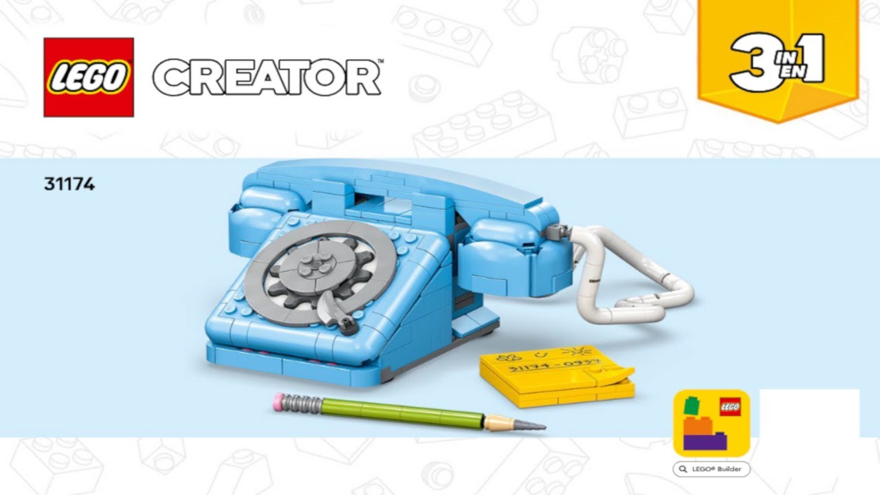 LEGO 31174 Instructions | Creator 3in1 | Retro Telephone | Retro Phone ...