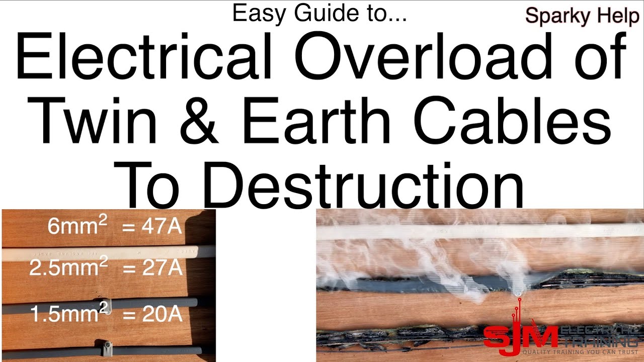 Electrical Overload of Twin & Earth Cables to Destruction - YouTube