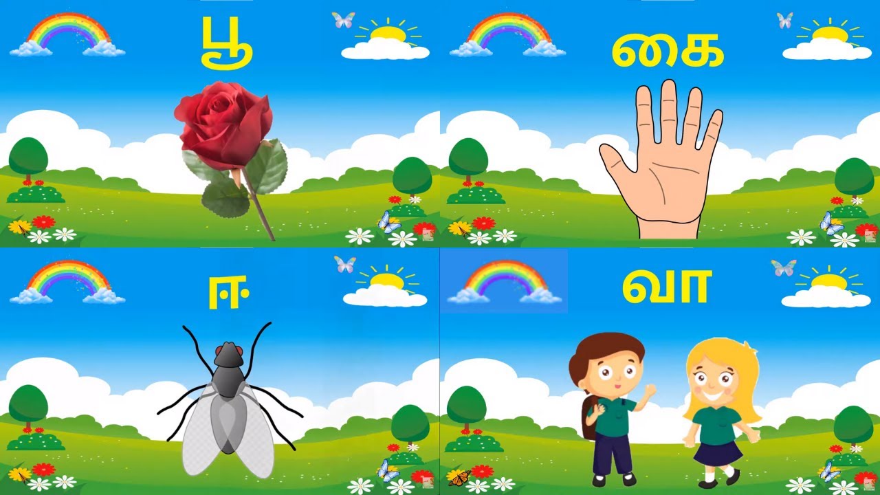 One Letter Words in Tamil | ஒரு எழுத்து சொற்களை - Animation - YouTube