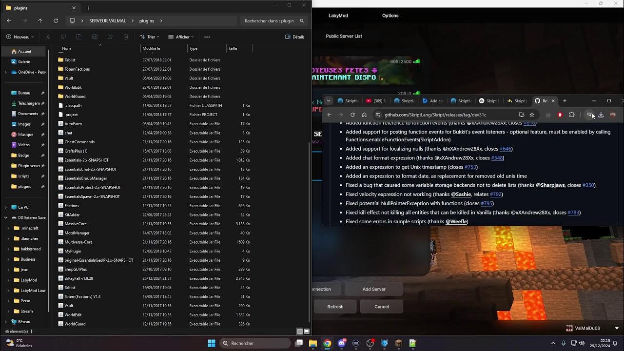 Je FAIT des petits PLUGIN en SKRIPT pour MINECRAFT - YouTube