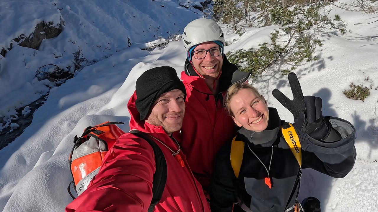 Ice canyoning - descending a frozen river =) - YouTube