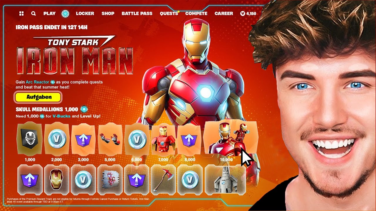 Das *NEUE* XXL IRON MAN UPDATE (Battlepass, Skin, Mythische Waffen ...