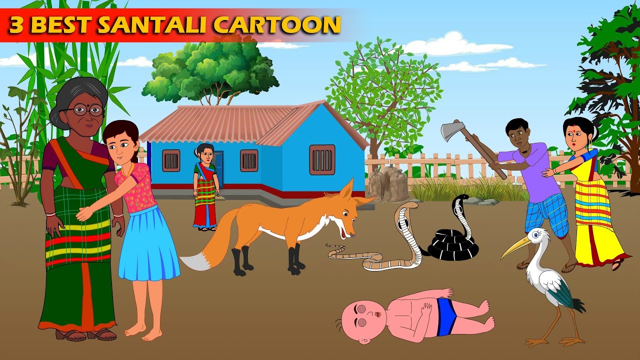 3 Best Santali Cartoon Story// Halang yam Baha, Binj Bonga, Toyo Ar ...