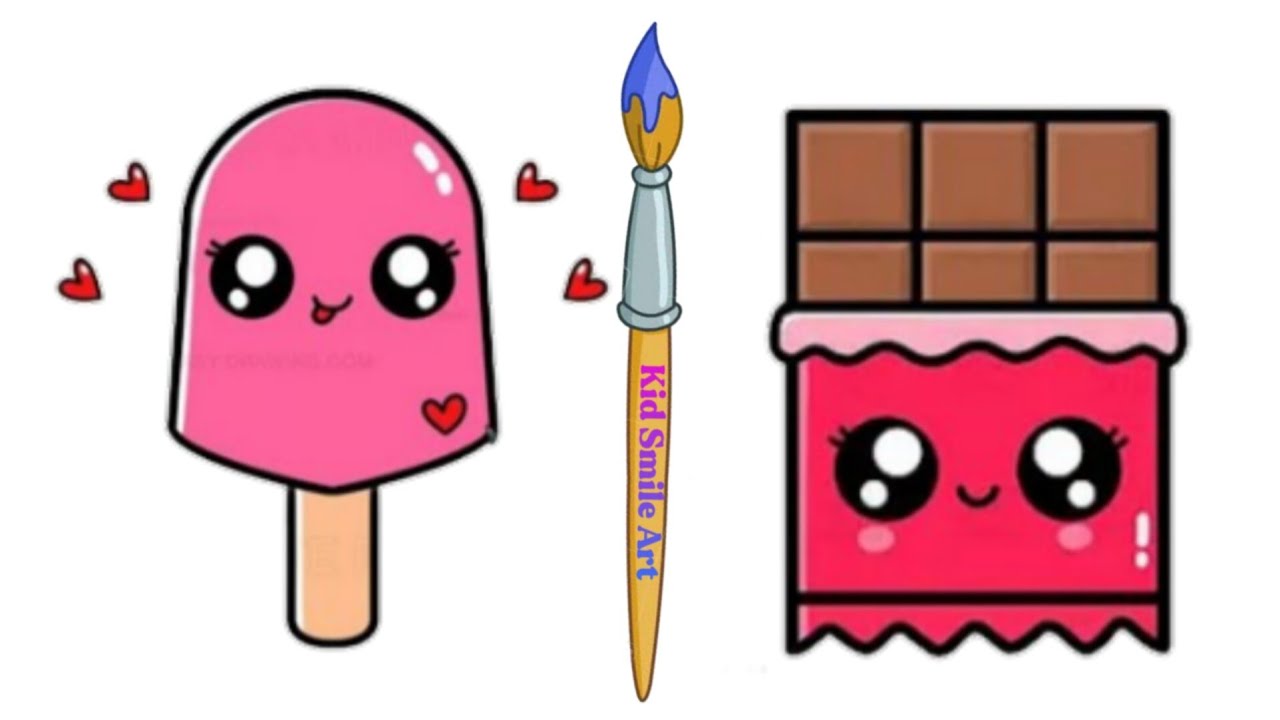 Chocolate bar drawing for kids|Ice cream drawing|easy drawing|Drawing ...