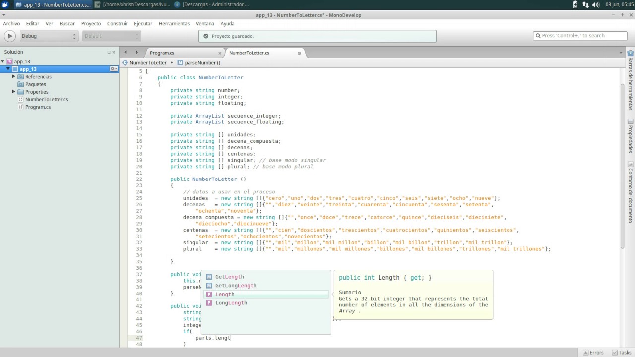 Ejercicio 13 : Cómo convertir un numero con decimales a letras en codigo csharp usando ...